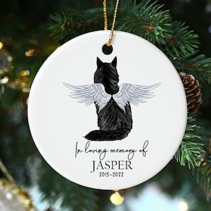 Personalized Cat Memorial Ornament, Custom Cat Ornament, Christmas ...