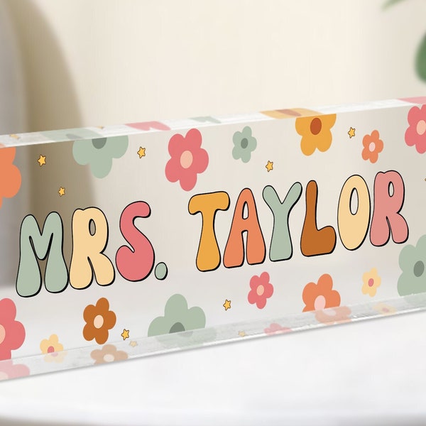 Modern Boho Rainbow Classroom Desk Plates editable - Etsy Canada