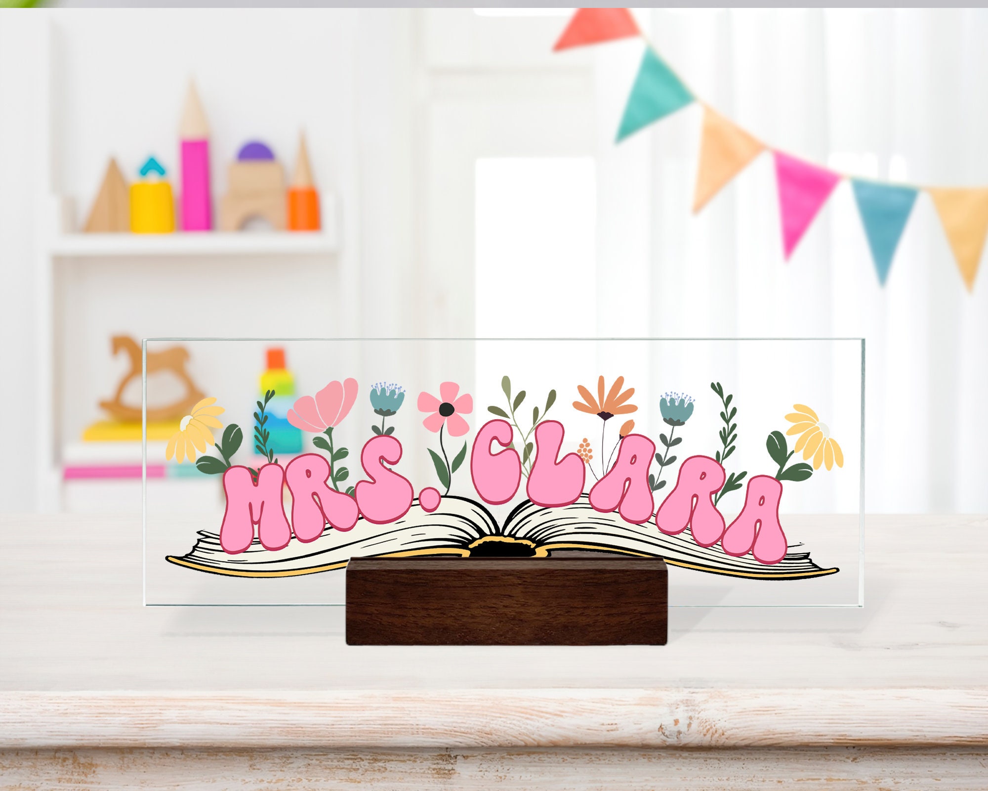 Personalized Teacher Sign, Classroom Decor, Teacher Desk Name Plate ...