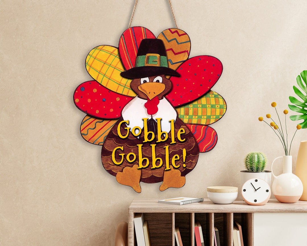 Thanksgiving Door Hanger, Turkey Door Sign, Fall Decor, Fall Door ...
