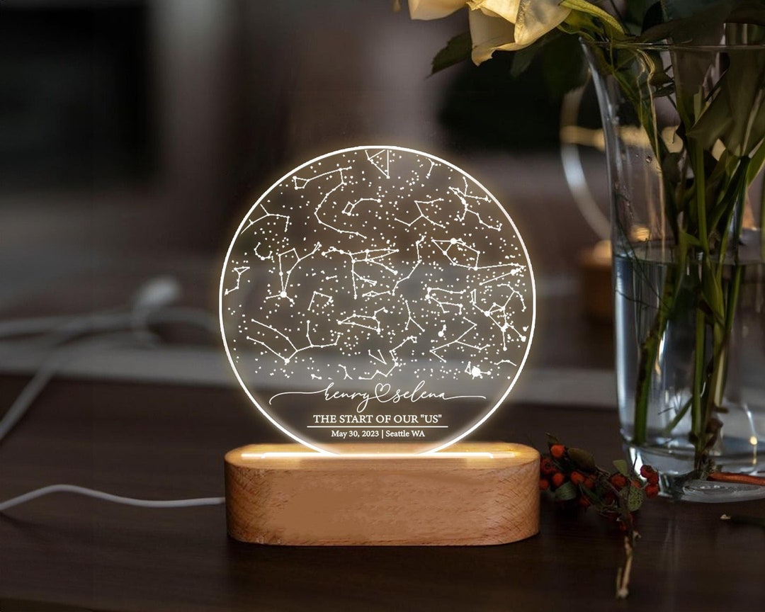 Personalized Star Map Night Light, Anniversary Gifts for Her ...