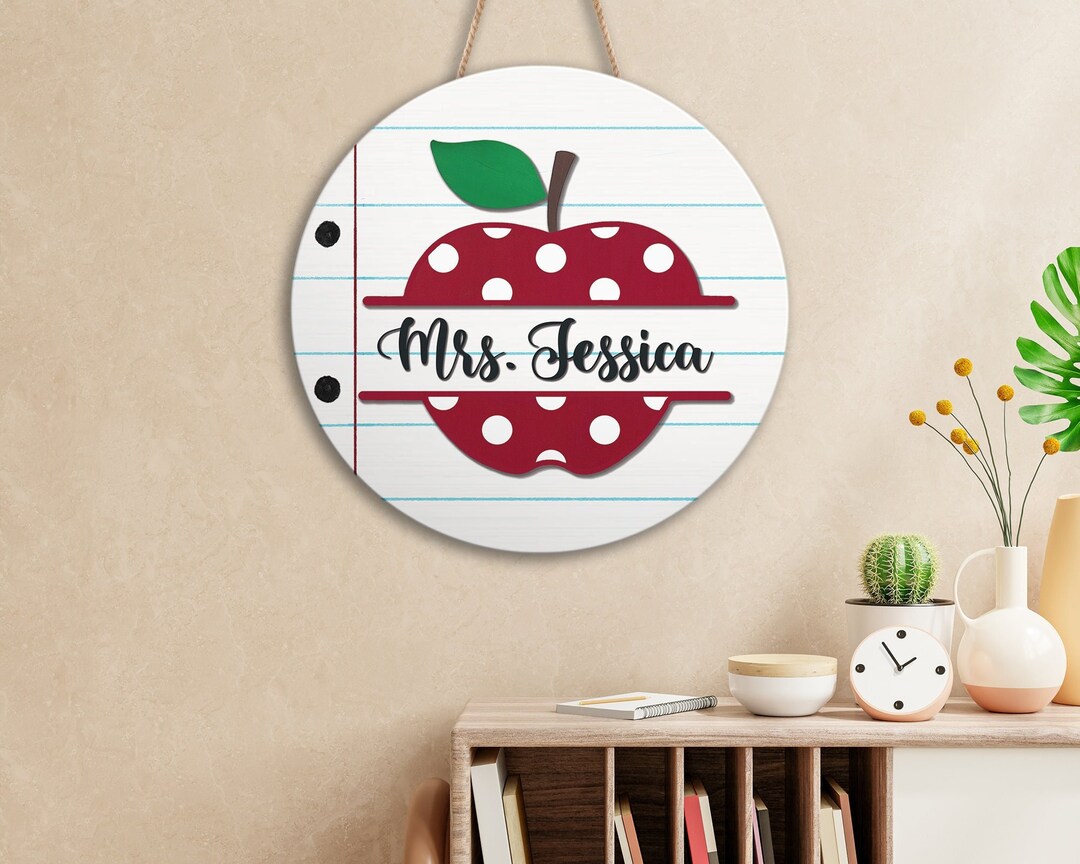 Personalized Teacher Name Sign, Classroom Decor, Teacher Door Hanger ...