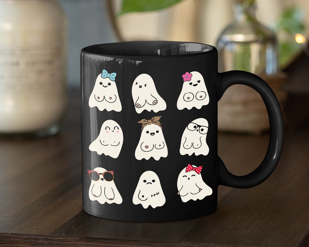 Funny Halloween Mug, Cute Ghost Mug, Boob Mug, Halloween Mug, Spooky ...