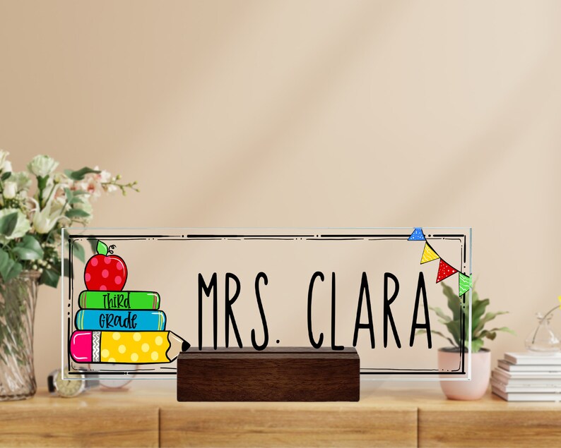 Custom Teacher Name Sign Personalized Gift for Teacher Women - Etsy