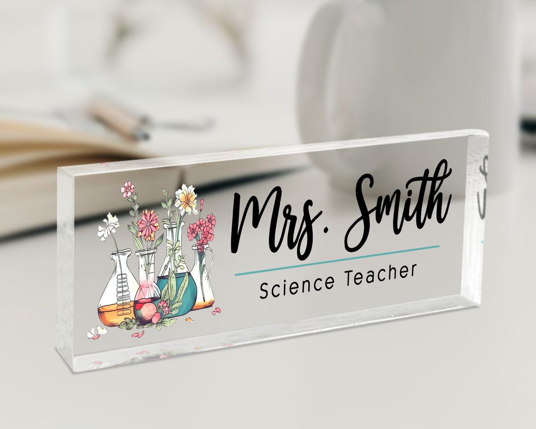 Laboratory Desk Sign, Floral Chemistry Lab Scientist Gift, Science ...