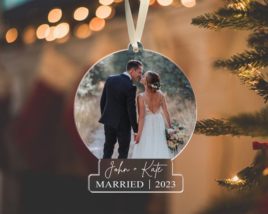 Our First Christmas Married Ornament, Custom Photo Ornament ...