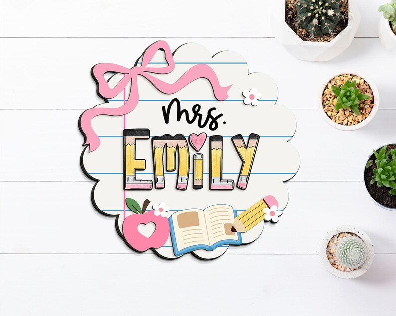 Personalized Teacher Door Sign, Newteacher Gifts, Custom Teacher Door ...