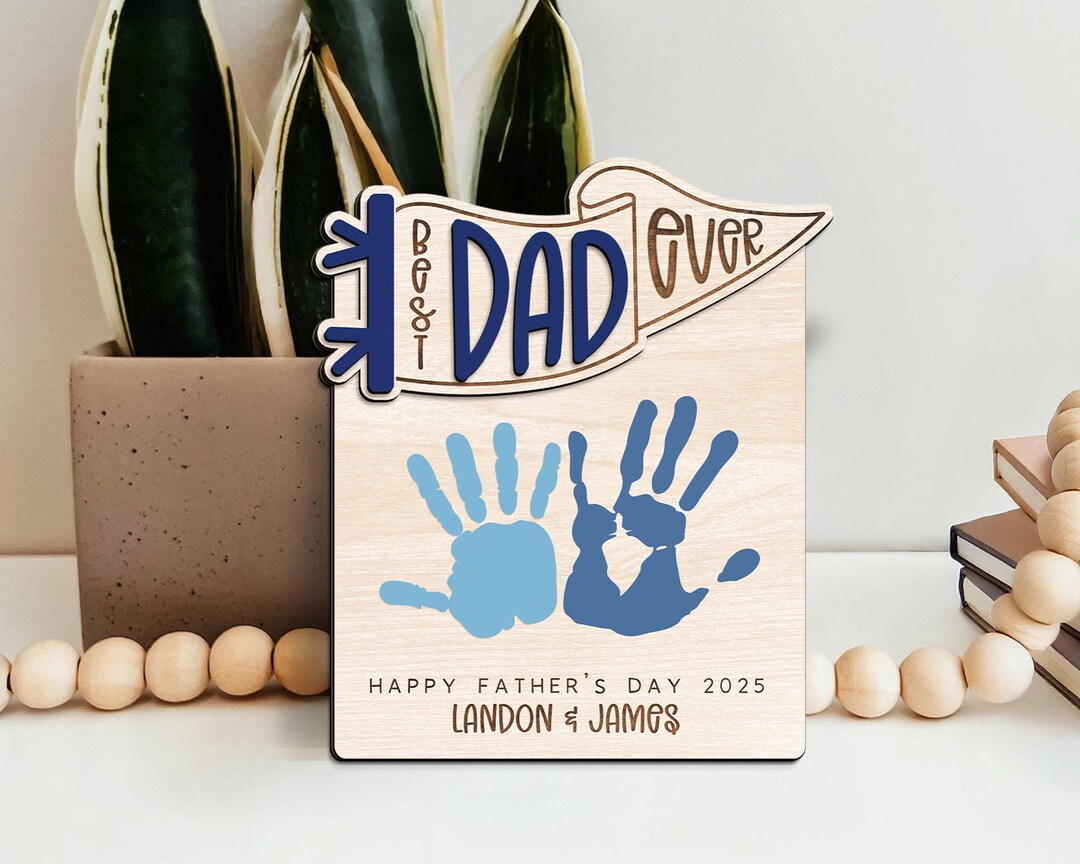 Personalized Fathers Day Gift, Hands Down Best Dad Ever, DIY Handprint ...