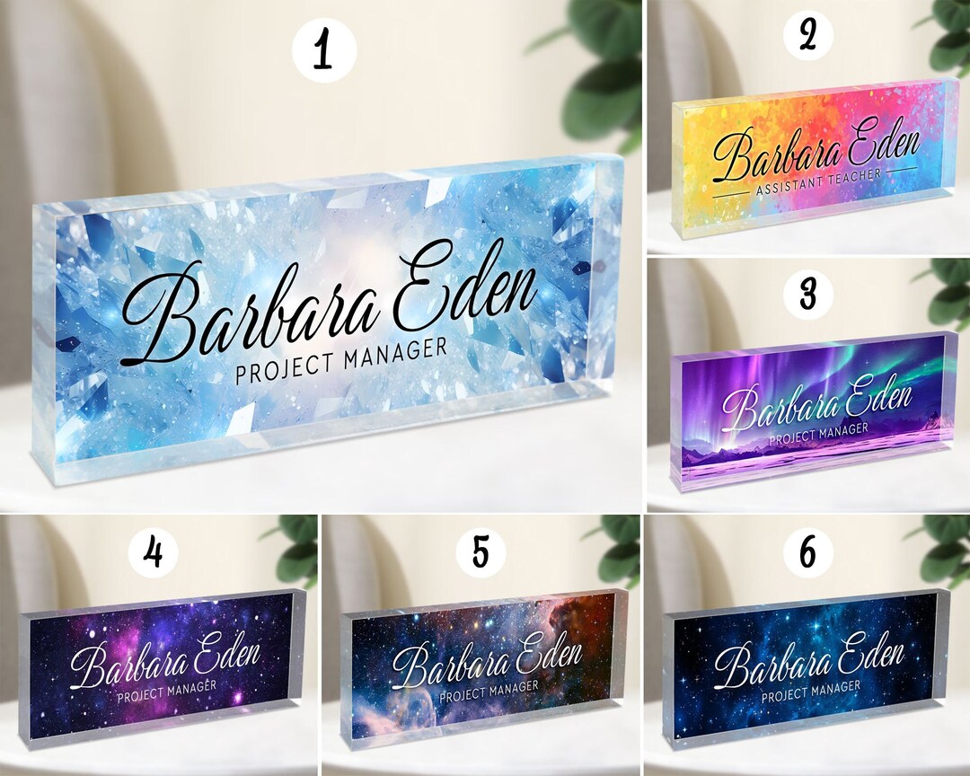 Custom Desk Name Sign, Personalized Acrylic Name Plate for Desk ...