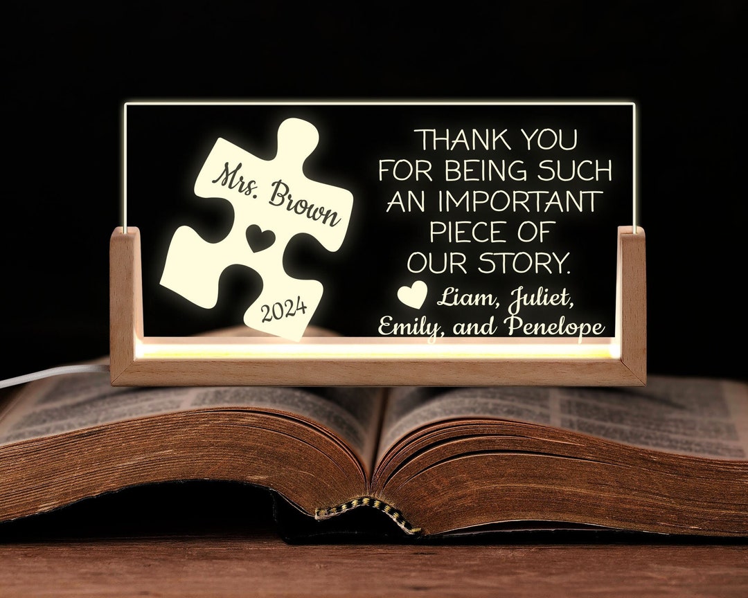 Personalized Puzzle Sign, Teacher Appreciation Gift, Thank You Gift ...