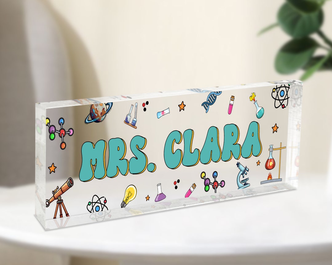 Science Teacher Desk Sign, Gift for Science Teacher, Stem Teacher Desk ...