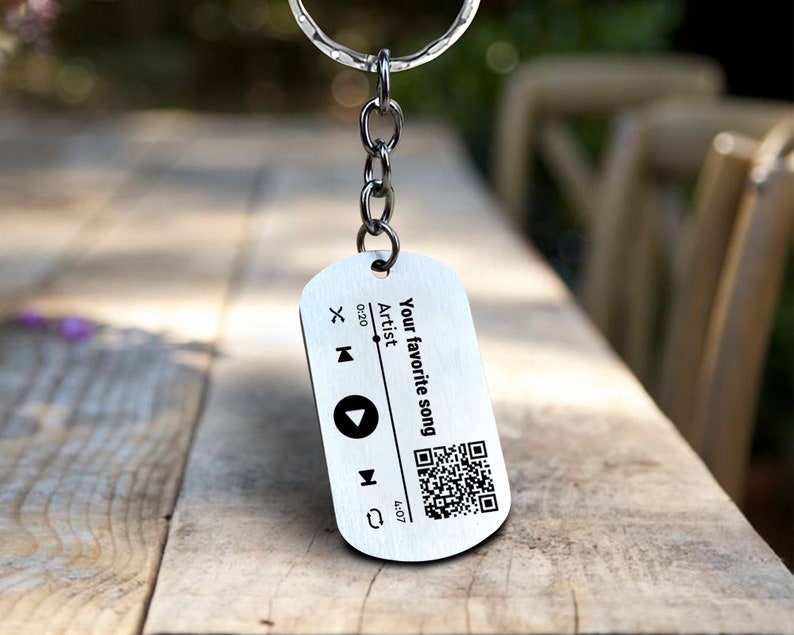 Custom Song QR Code Keychain Valentines Gifts for Him - Etsy