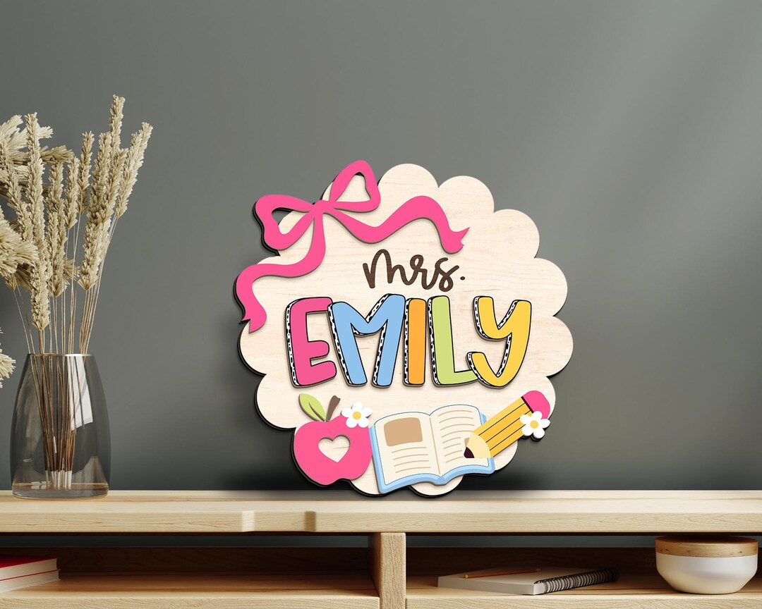 Customized Teacher 3D Door Sign, Teacher Door Hanger, Classroom Decor ...
