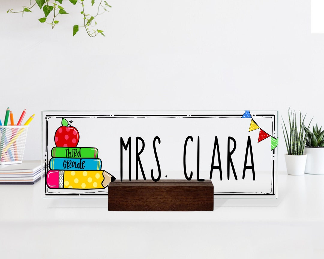 Custom Teacher Name Sign, Personalized Gift for Teacher Women, Thank ...