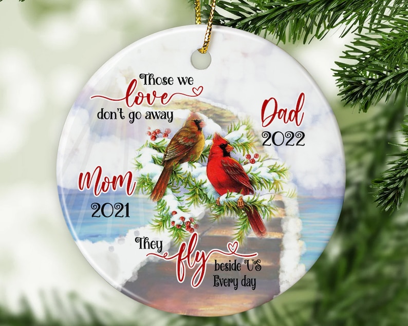 Personalized Memorial Ornament, Cardinal Christmas Ornament, Sympathy ...