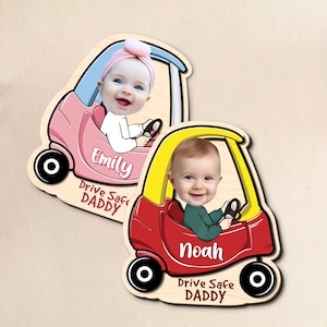 Drive Safe Daddy Gift, Custom Car Visor Clip Photo, Dad Car Visor Clip ...