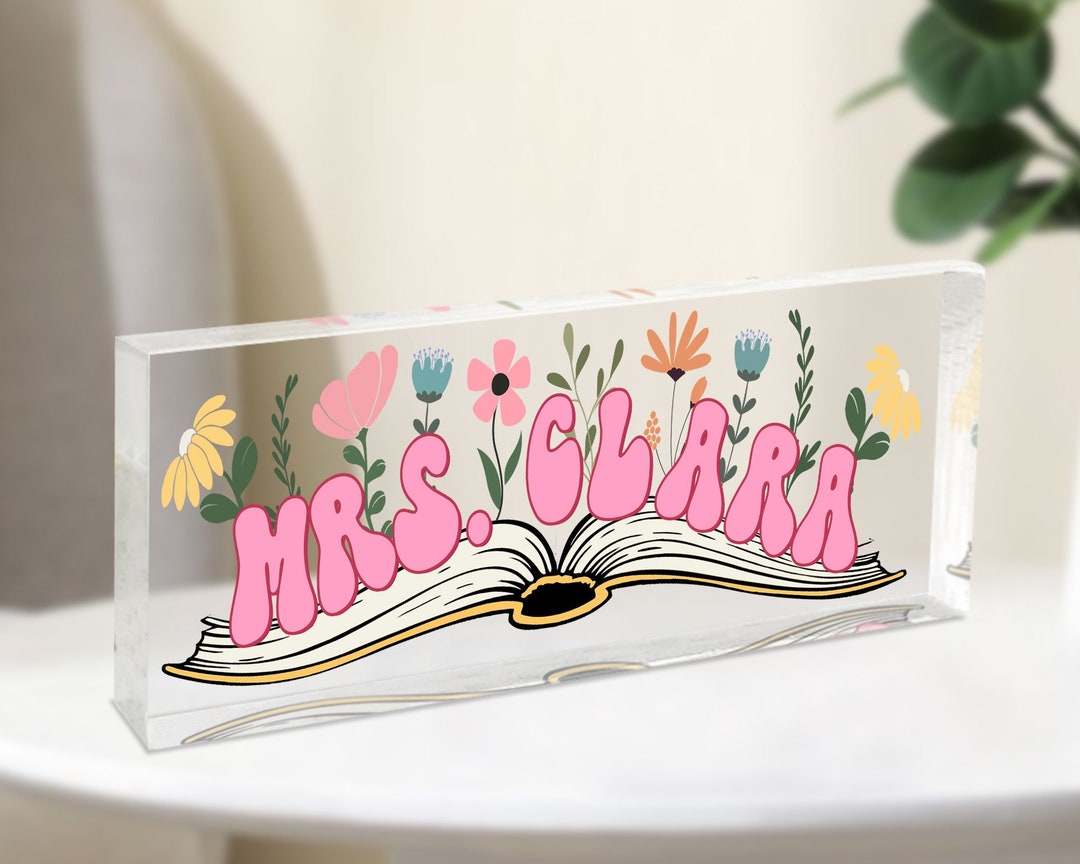 Personalized Teacher Sign, Classroom Decor, Teacher Desk Name Plate ...