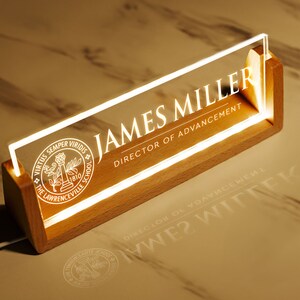 Personalized Desk Name Sign, Name Plate for Desk, Custom Company Logo ...