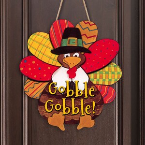 Thanksgiving Door Hanger, Turkey Door Sign, Fall Decor, Fall Door ...
