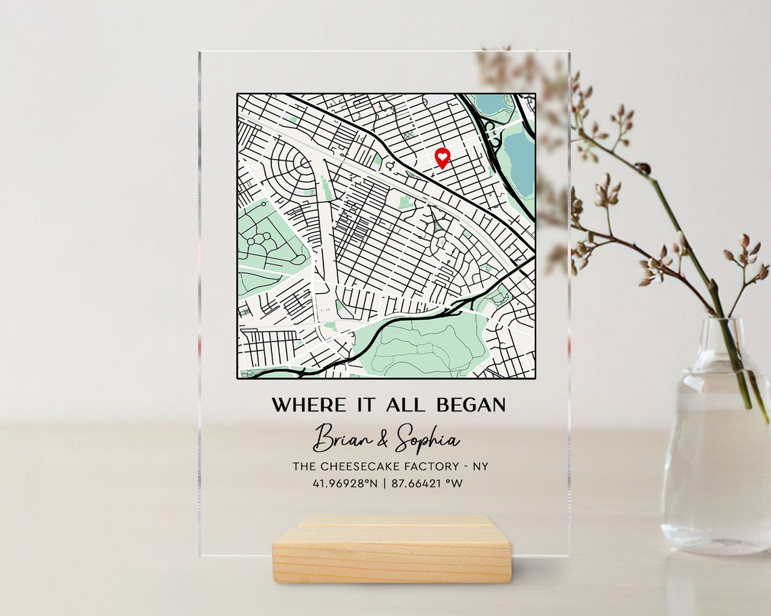Custom Couple Map Plaque, Where It All Began, Anniversary Gifts ...