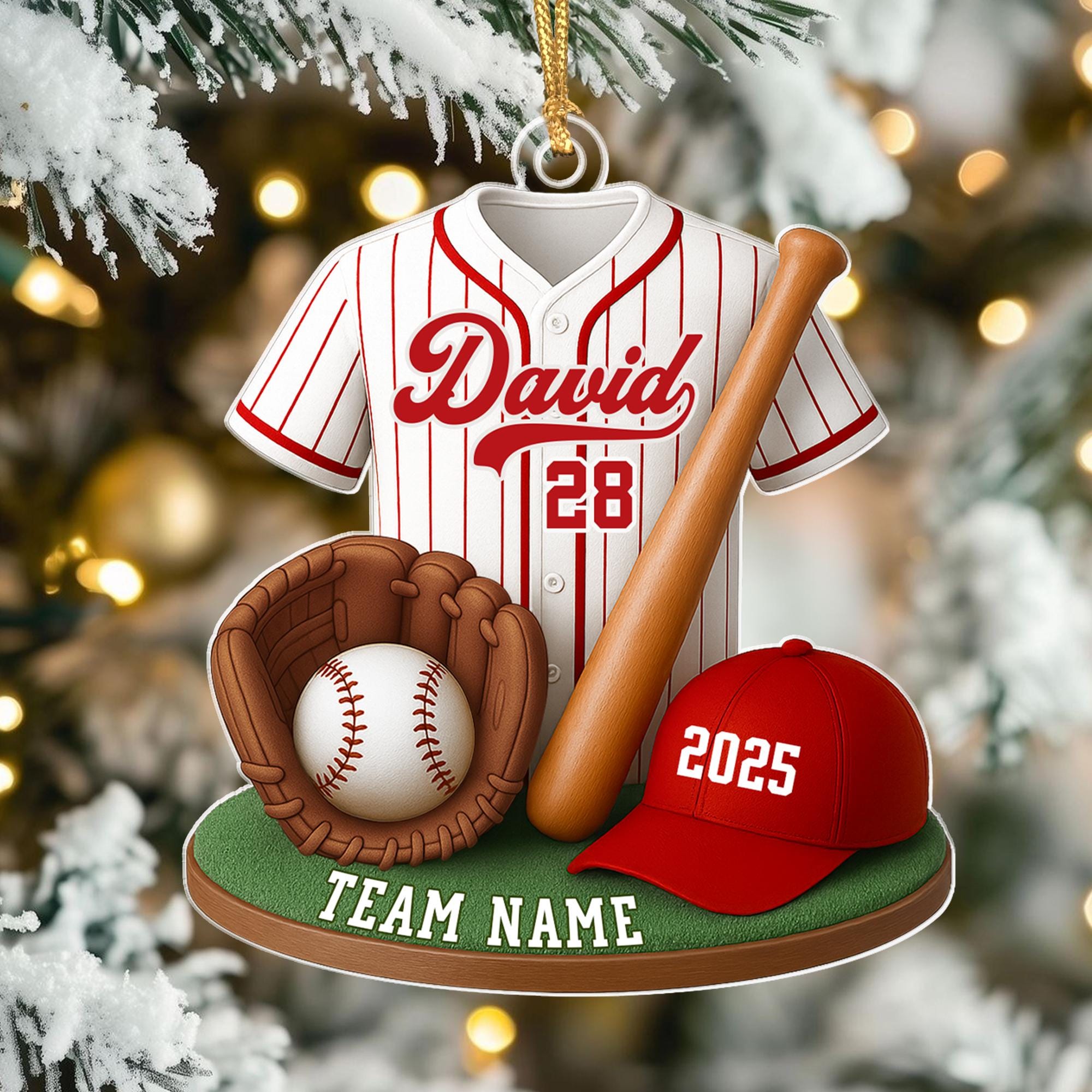 BULK ORDER Personalized Baseball Ornament, Baseball Player Christmas ...