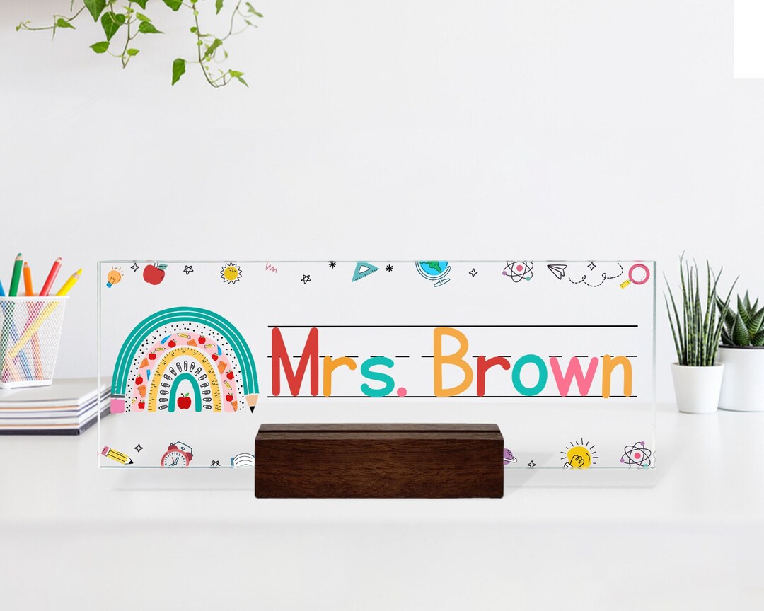 Custom Teacher Desk Name Plate, Personalized Gift for Teacher, Teacher ...