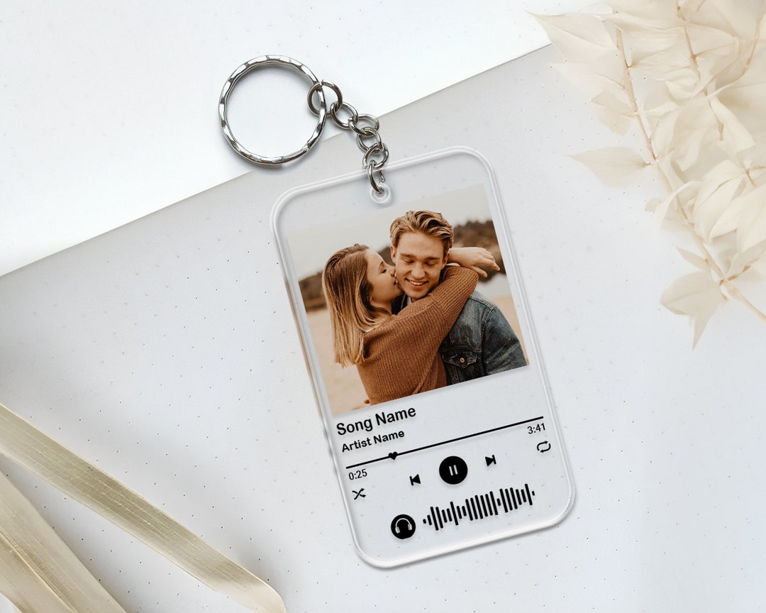 Valentines Gift for Boyfriend, Custom Song Keychain, Personalized ...
