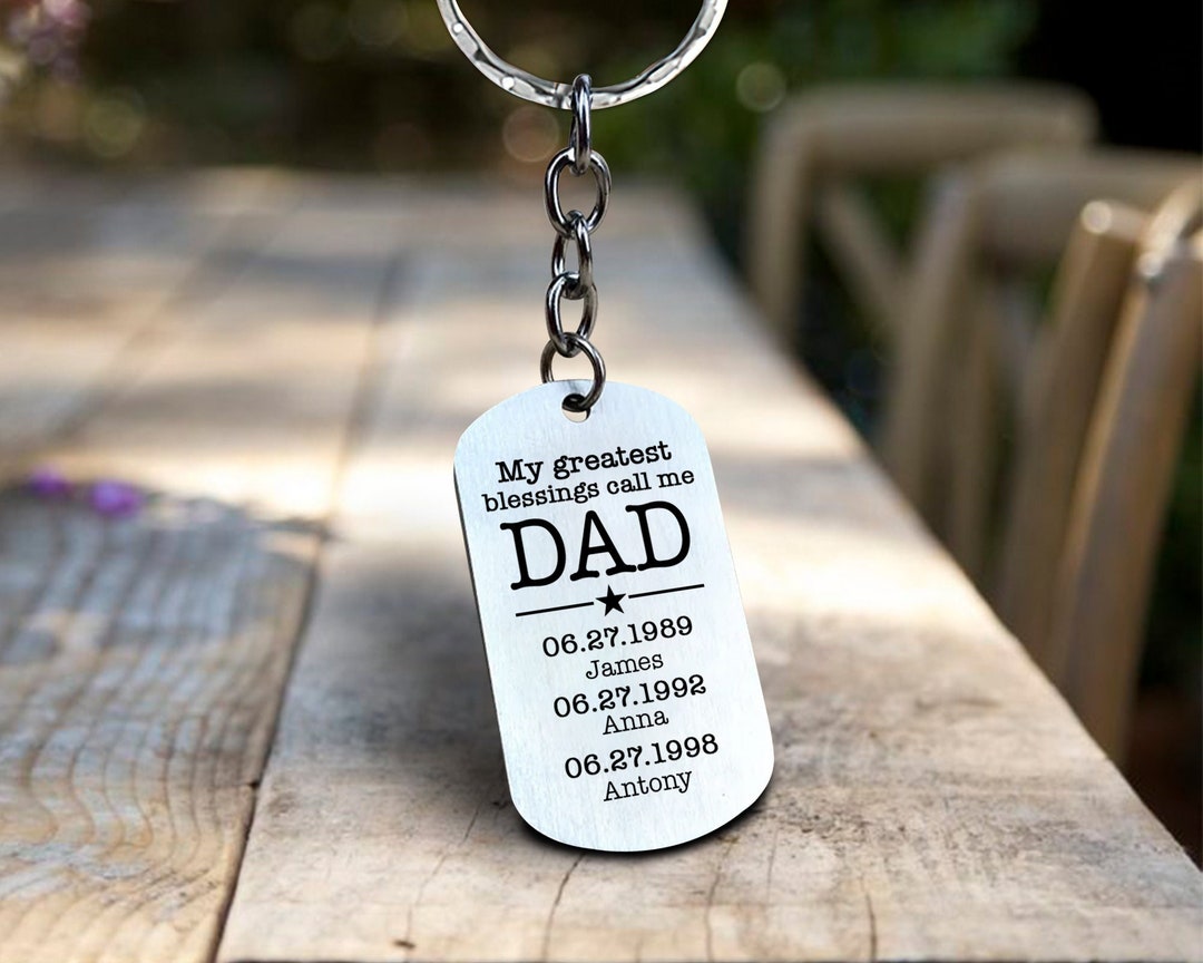 Personalized Dad Gifts, Fathers Day Gifts, Custom Name Keychain for Dad ...