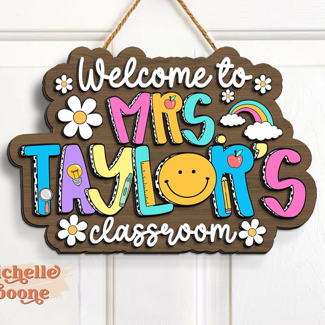 Personalized 3D Teacher Sign, Teacher Welcome Sign, Teacher Gifts ...