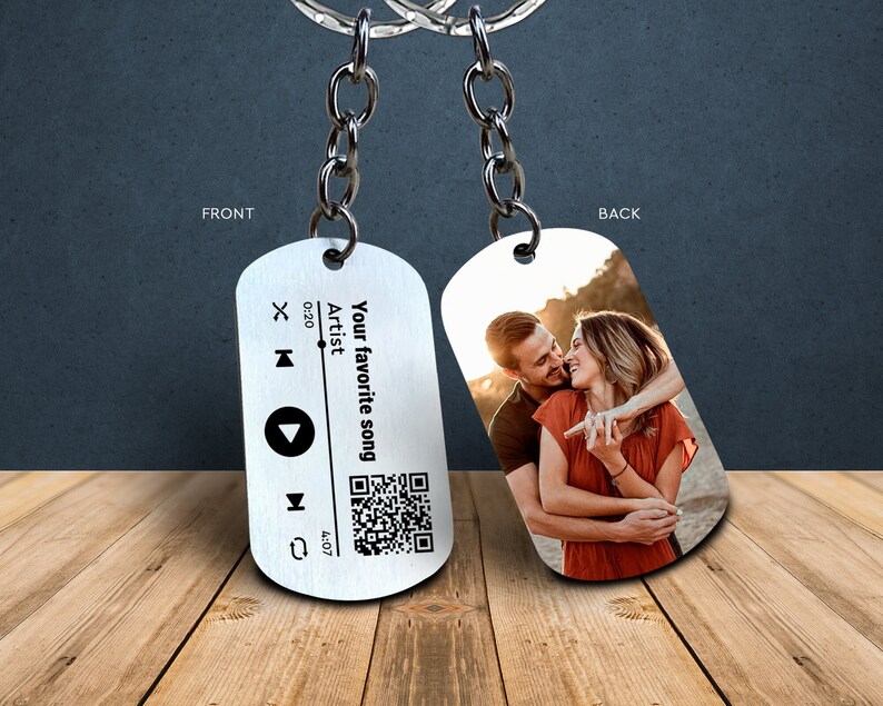 Custom Song QR Code Keychain, Valentines Gifts for Him, Personalized ...