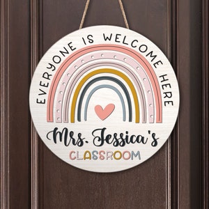 Personalized Classroom Sign, Teacher Door Hanger, Classroom Decor ...