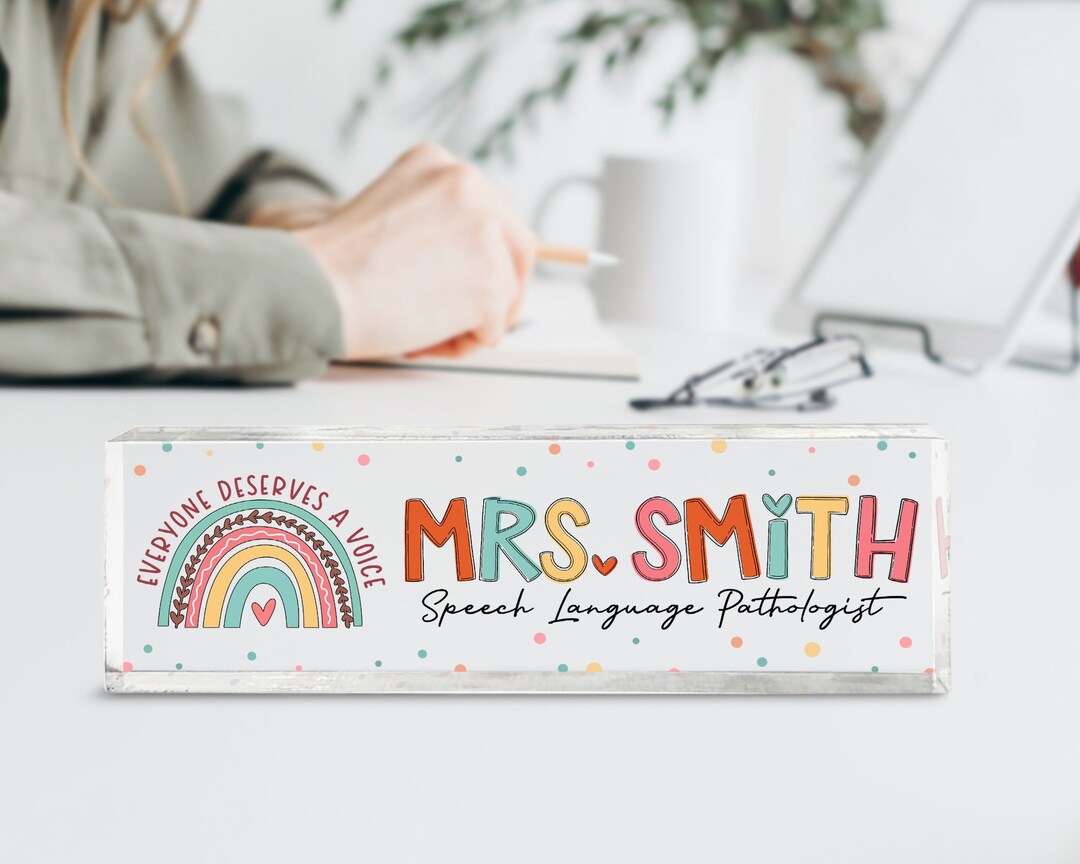 Custom Teacher Name Sign, Speech Language Pathologist Gift, Speech ...