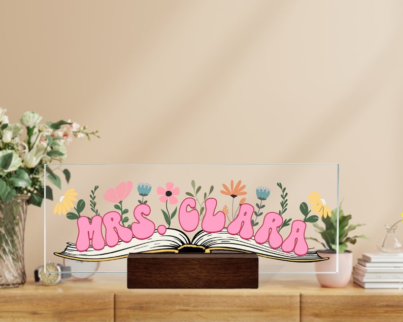 Personalized Teacher Sign, Classroom Decor, Teacher Desk Name Plate ...