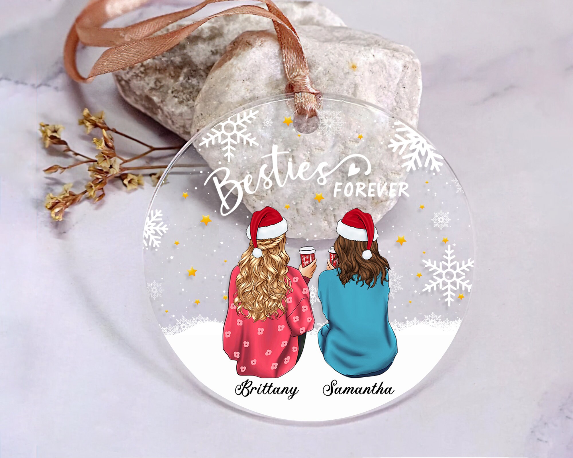 Custom Besties Ornament Best Friend Christmas Ornaments - Etsy