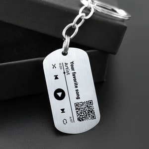 Custom Song QR Code Keychain, Valentines Gifts for Him, Personalized ...