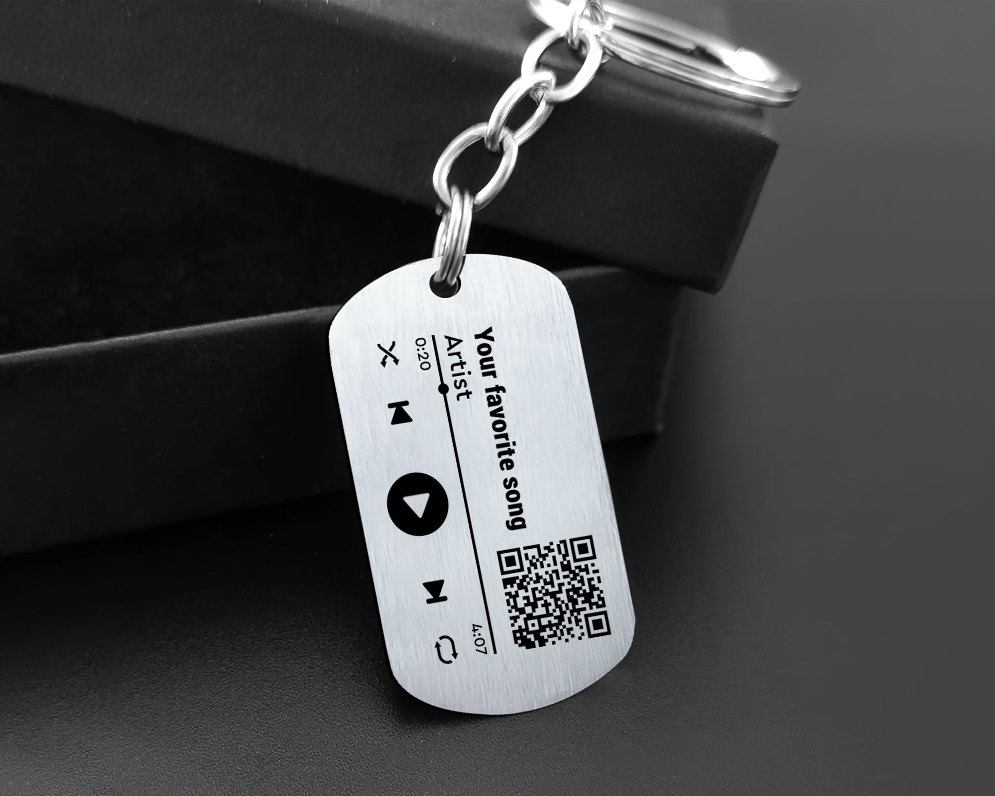 Custom Song QR Code Keychain Valentines Gifts for Him - Etsy