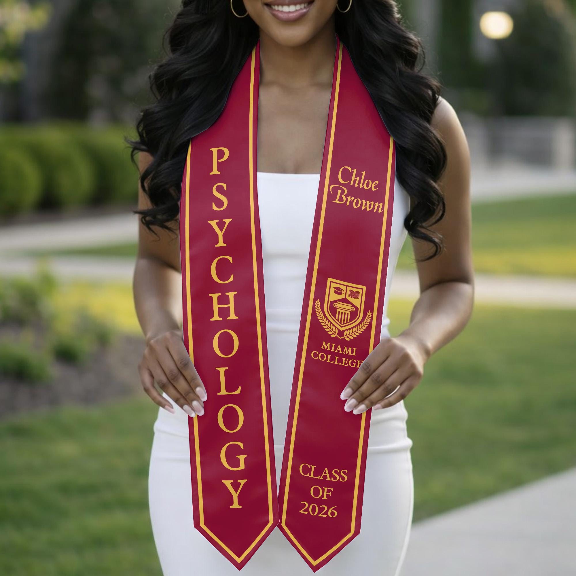 Personalized Graduation Stole, Custom School Name & Logo Grad Stole ...