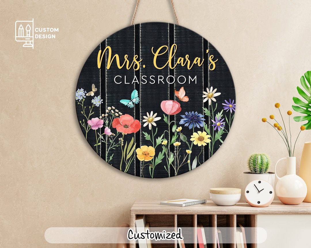 Personalized Classroom Decor, Teacher Door Hanger, Teacher Custom Sign ...