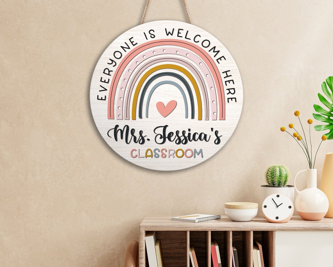 Personalized Classroom Sign, Teacher Door Hanger, Classroom Decor ...