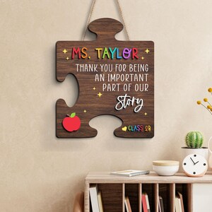 Personalized 3D Teacher Plaque, Teacher Appreciation Sign, Personalized ...