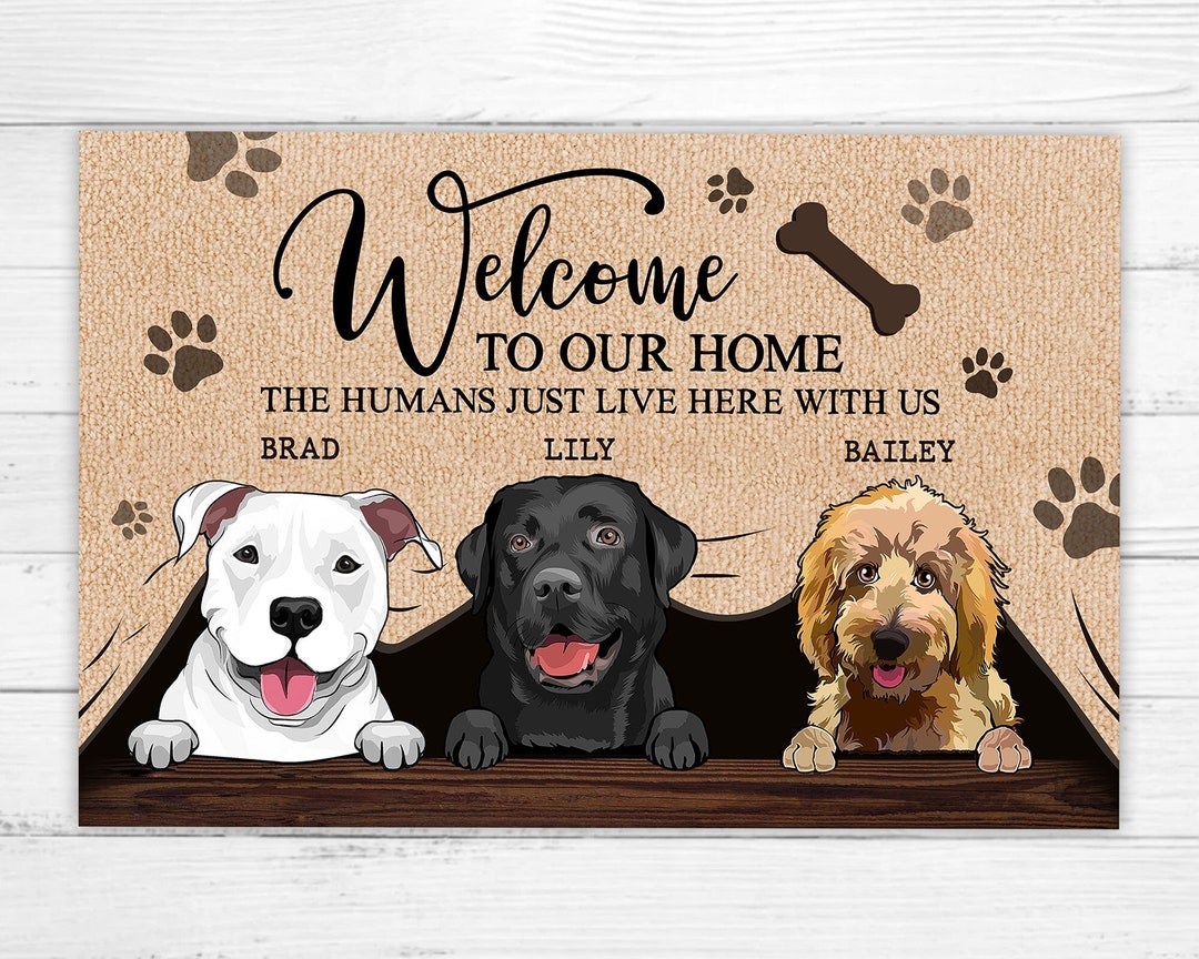 Custom Dog Doormat, Personalized Dog Mat, Dog Welcome Mat, Funny ...