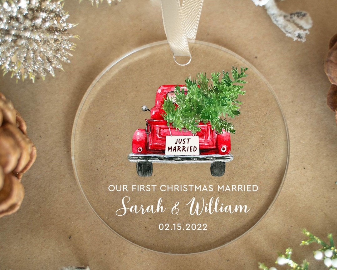 Personalized Our First Christmas Married Ornament 2022, Custom ...