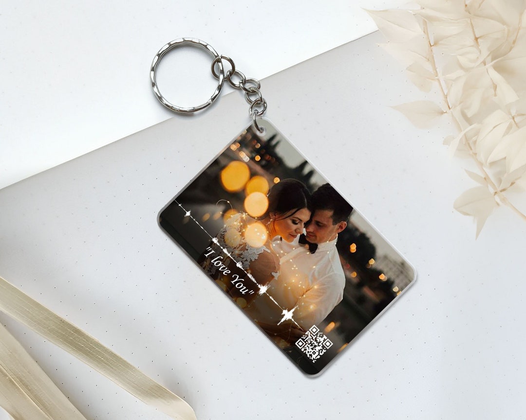 Custom Audio Scan Qr Code Keychain, Valentines Gift for Him ...
