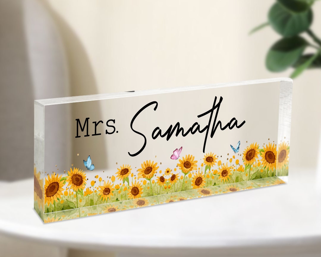 Teacher Sign Personalized, Teacher Desk Name Plate, Custom Teacher Name ...