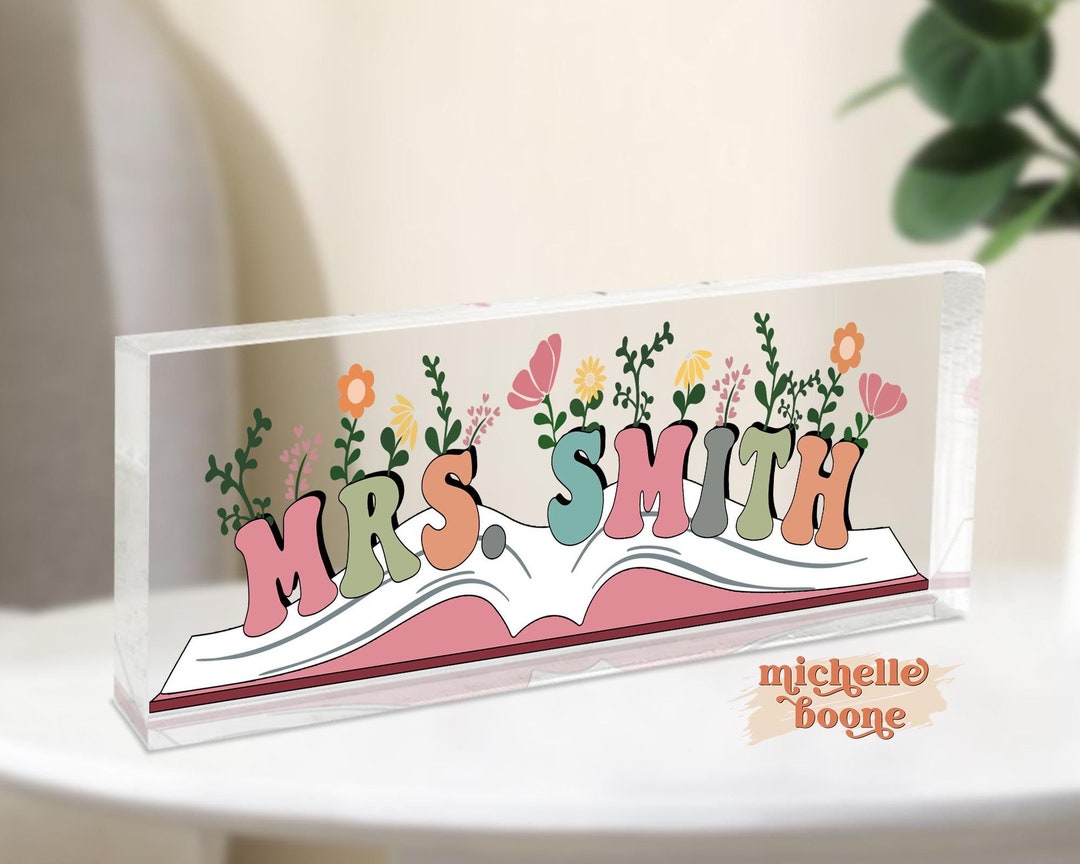 Teacher Desk Name Plate, Personalized Teacher Sign, Teacher ...