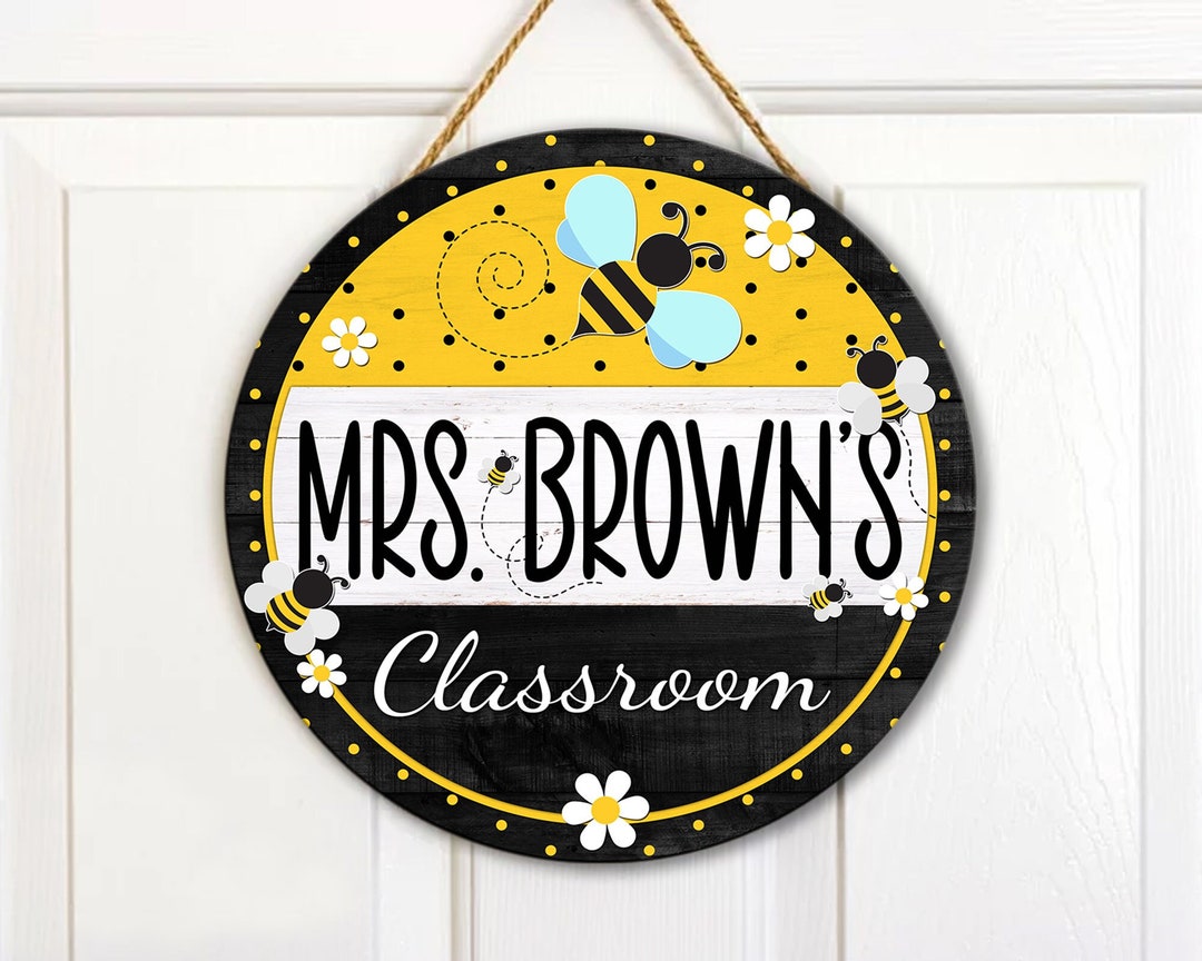 Personalized Teacher Sign, Cute Teacher Door Sign, Classroom Decor ...