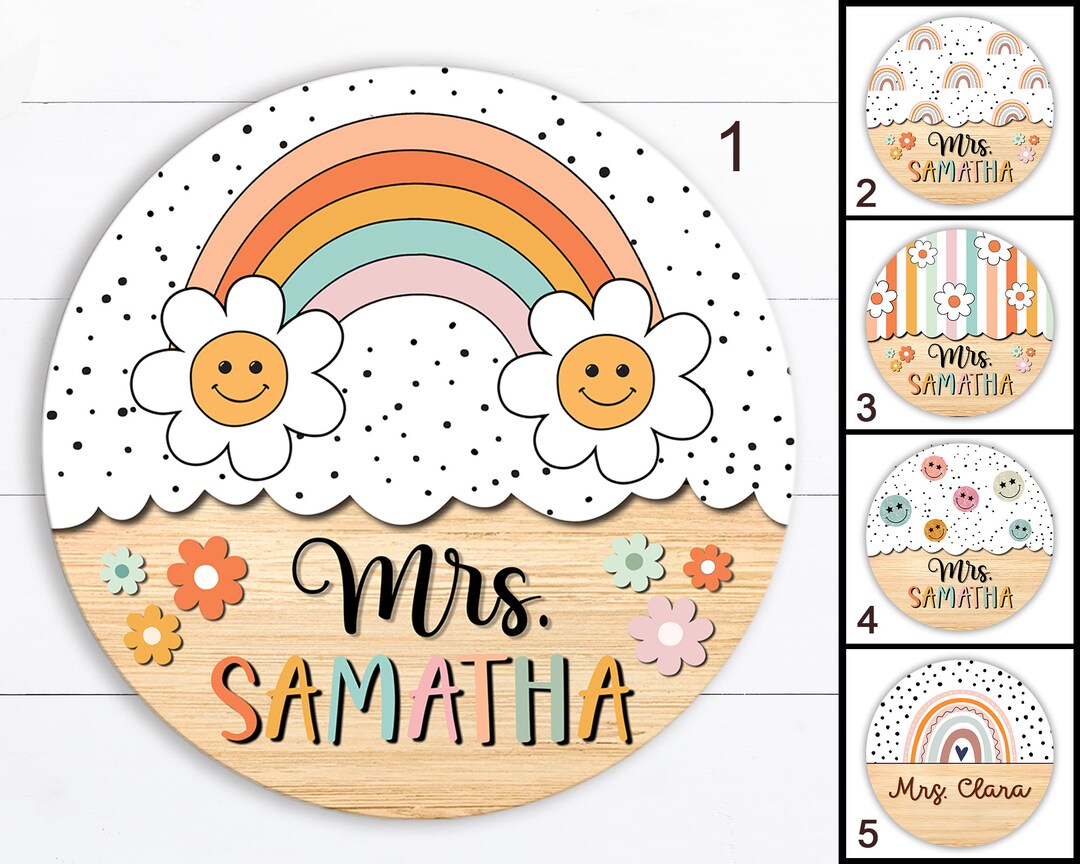 Personalized Teacher Door Sign, Classroom Decor, Teacher Door Hanger ...