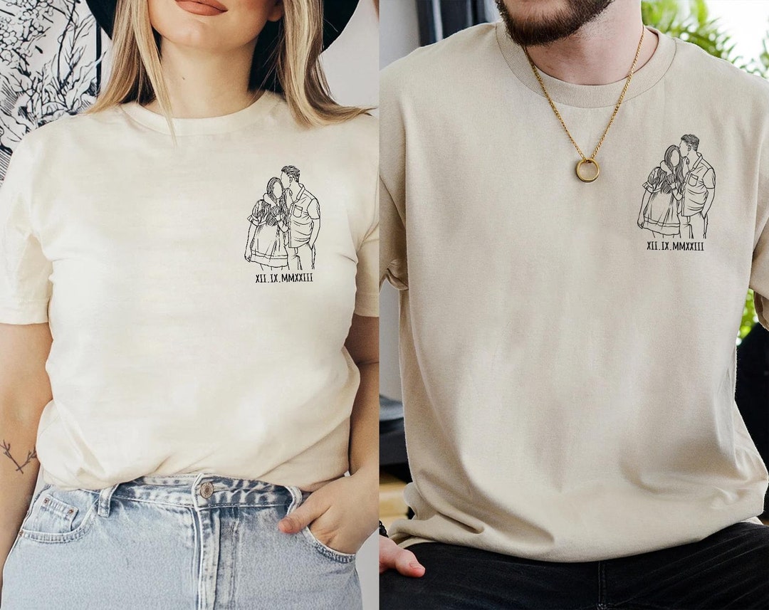 Custom Photo Shirt for Him, Personalized Couple Shirt, Portrait Shirt ...