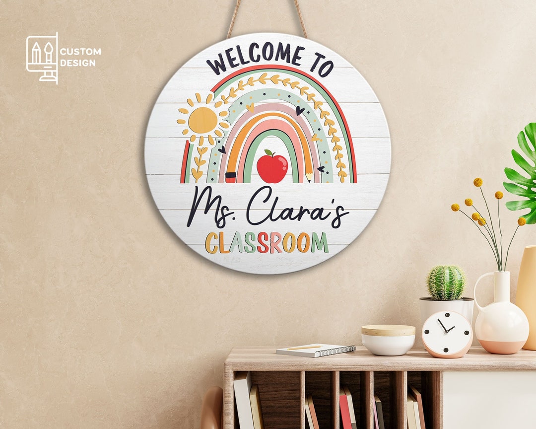 Personalized Classroom Decor, Teacher Door Hanger, Teacher Custom Name ...