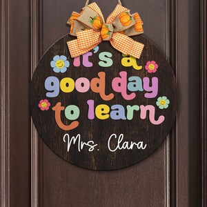 Personalized Teacher Door Hanger, Classroom Decor, Teacher Welcome Sign ...